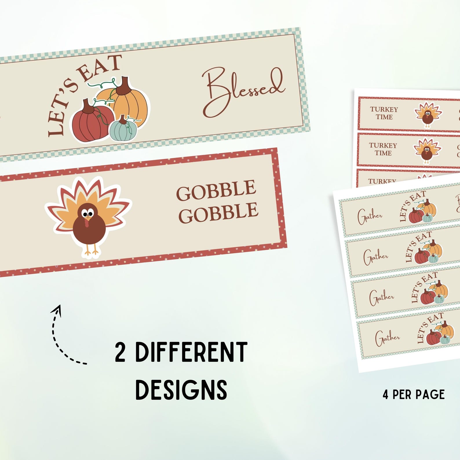Thanksgiving Water Bottle Labels, Drink Wrapper, Printable Thanksgiving ...