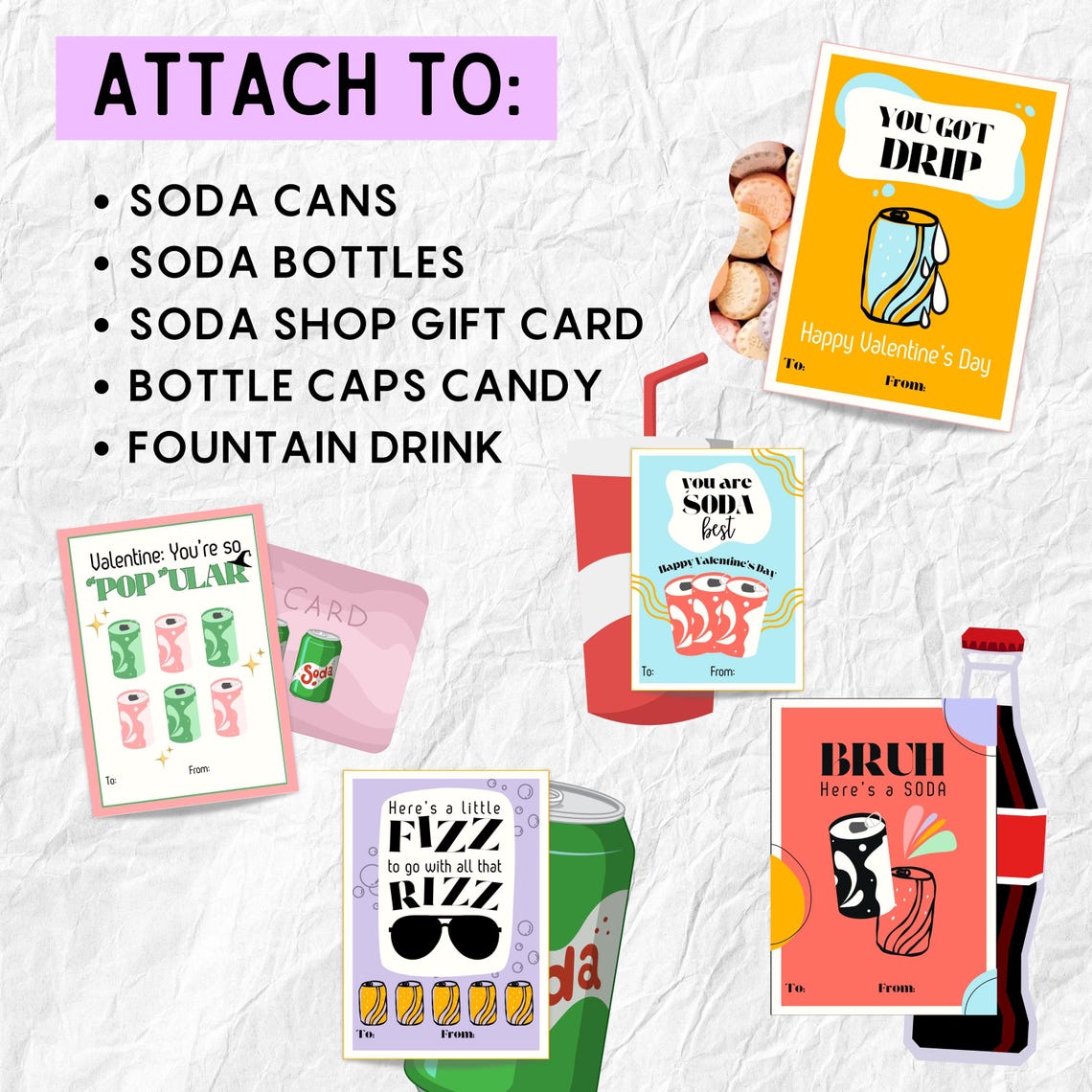 You Got Drip Valentine, Soda Pop Valentine, Funny Slang Valentines ...