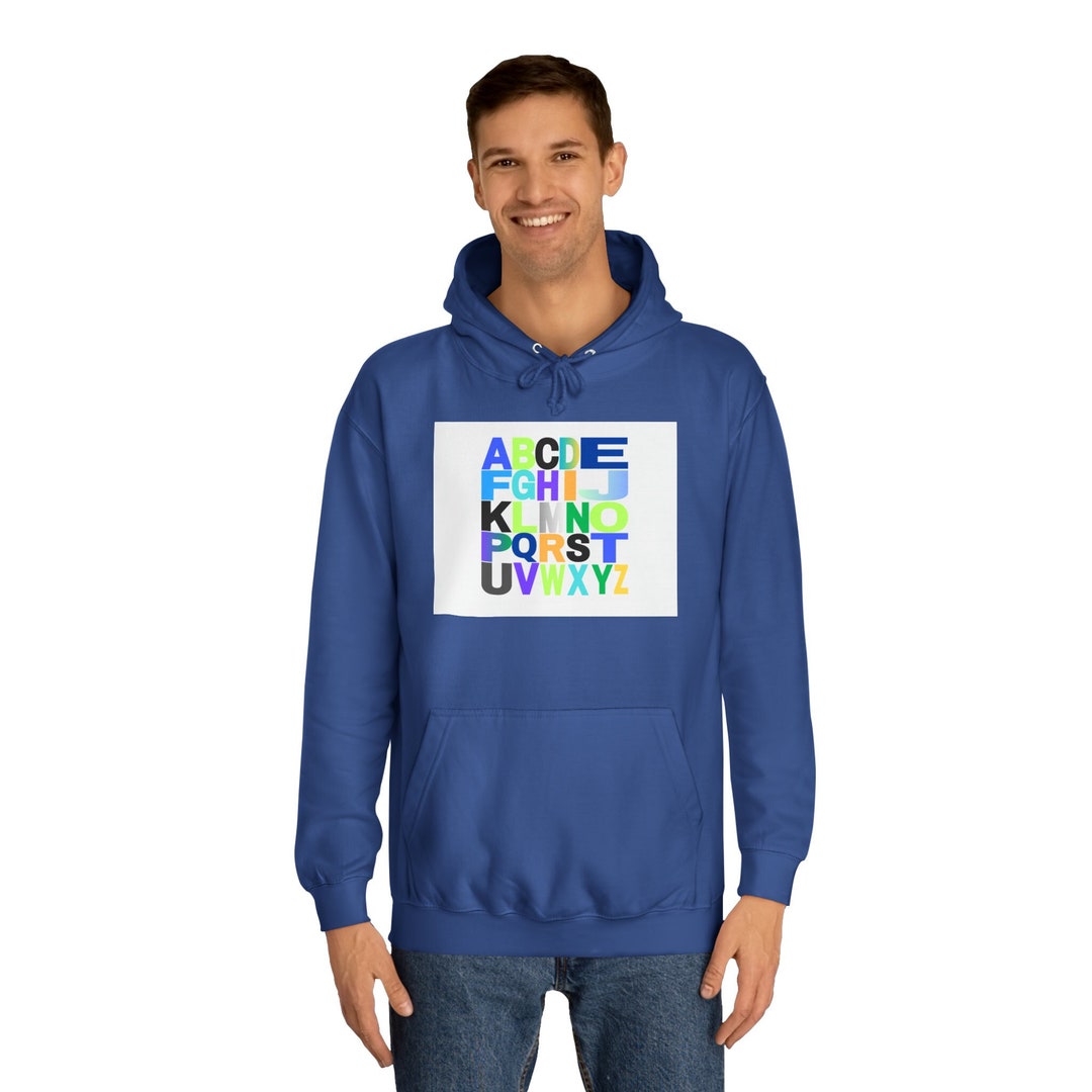 Alphabet Hoodie, Cute Alphabet Learning Hoodie, Learning Hoodie, Cute ...