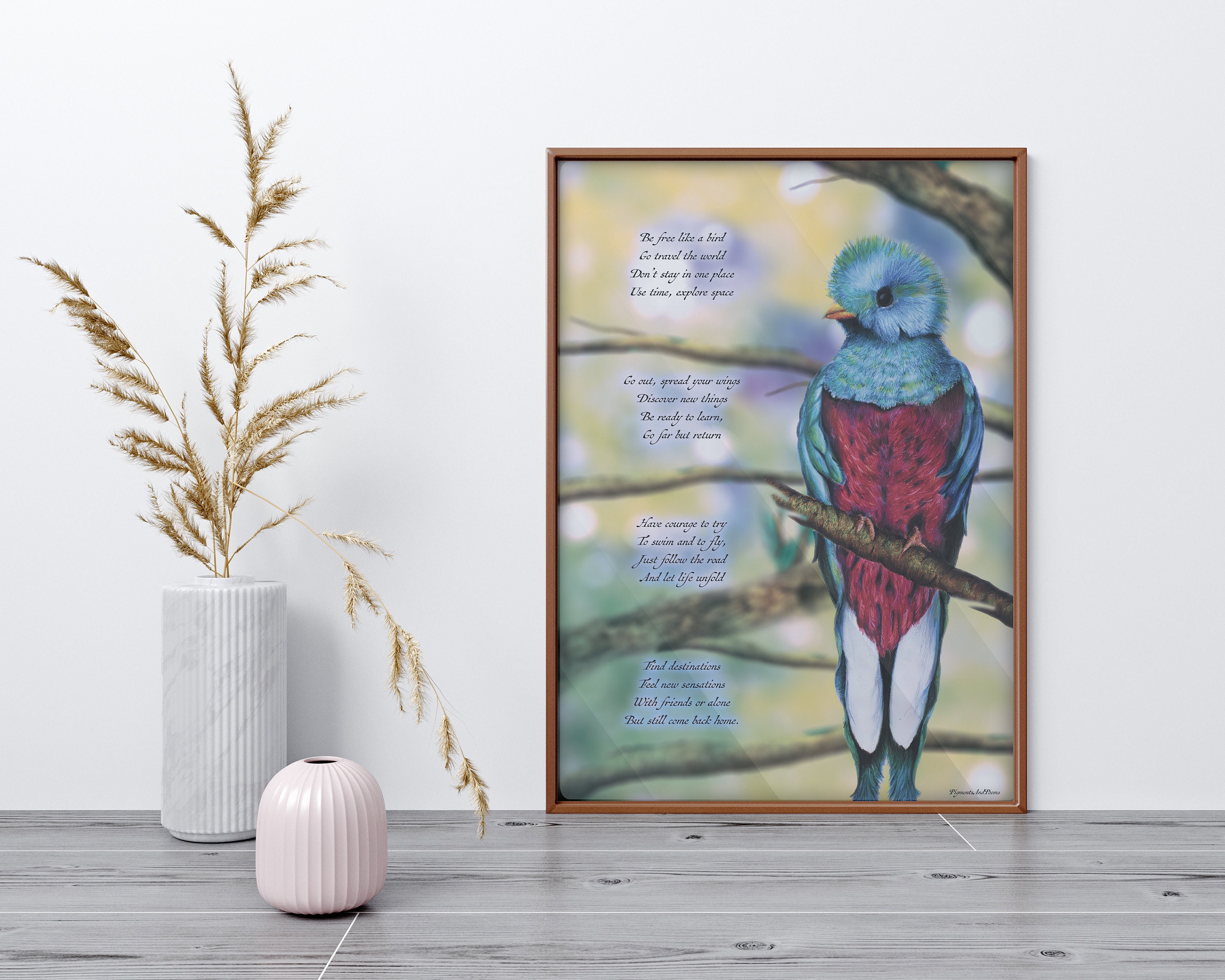 Quetzal Portrait With Poem - Etsy