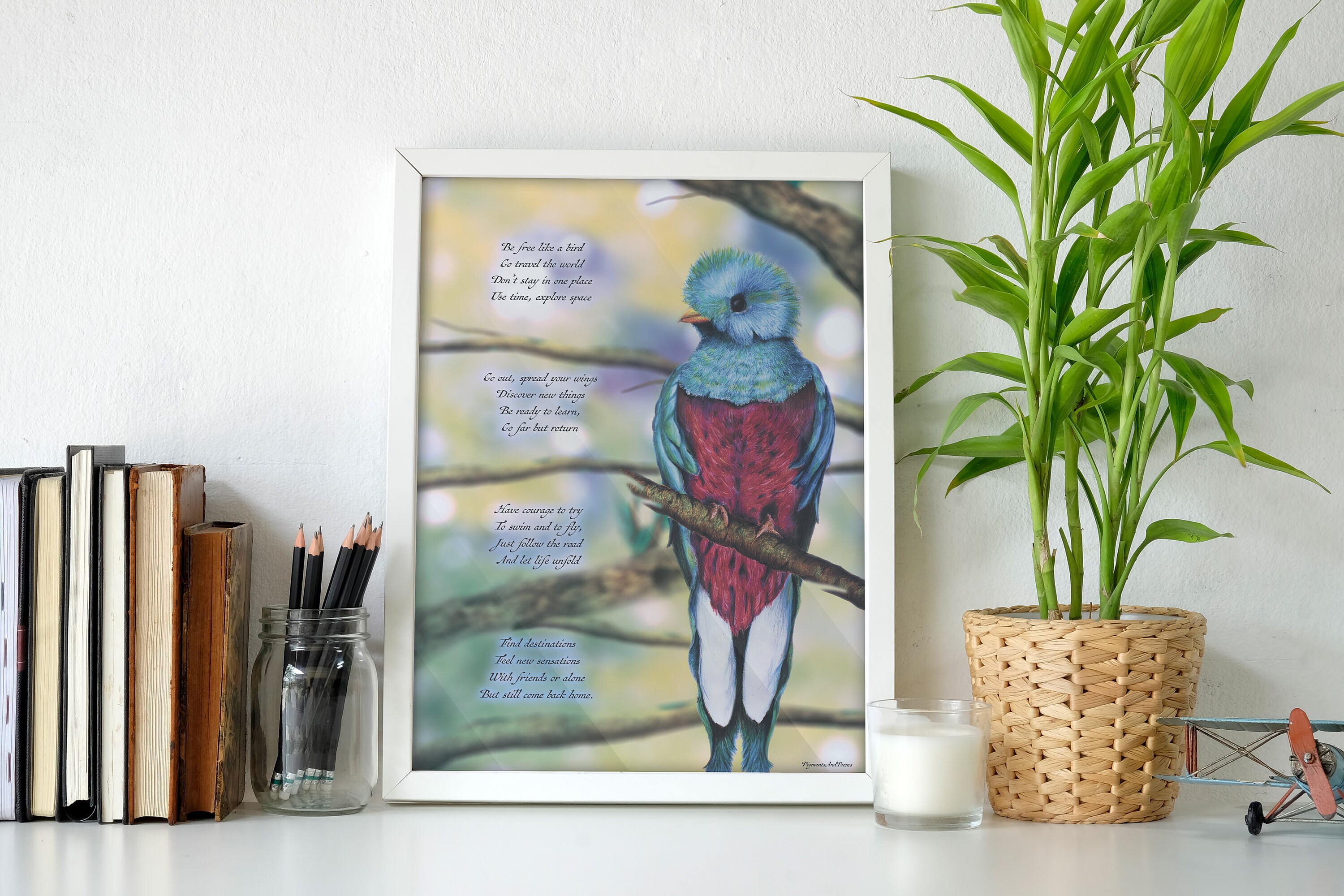 Quetzal Portrait With Poem - Etsy