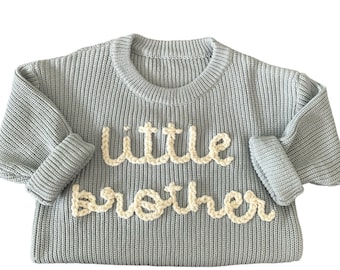 Hand Embroidered Big Brother Lil Brother Sweater Hand Embroidered ...