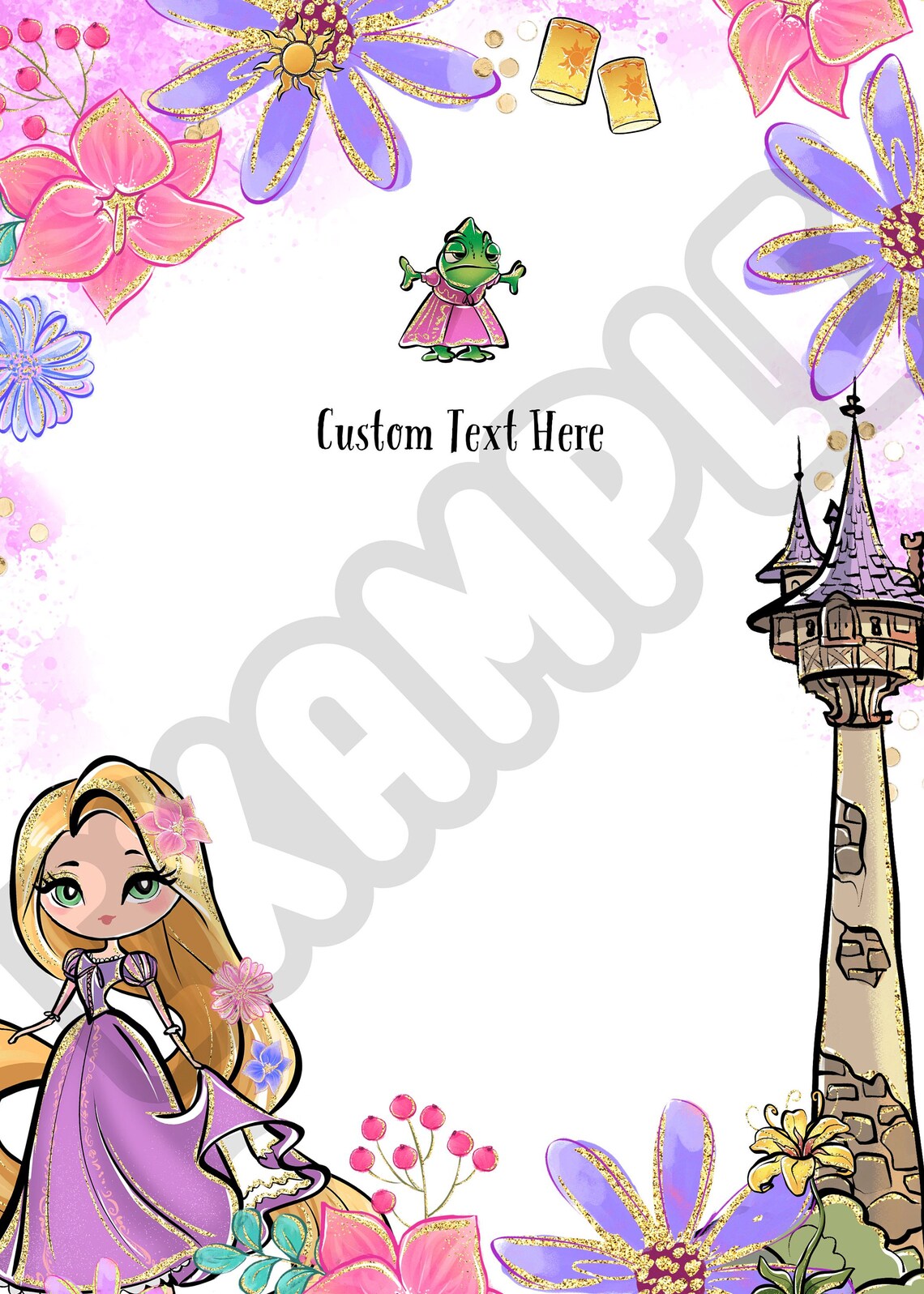 Rapunzel Themed Birthday Invitation | Canva Template | Digital Download ...