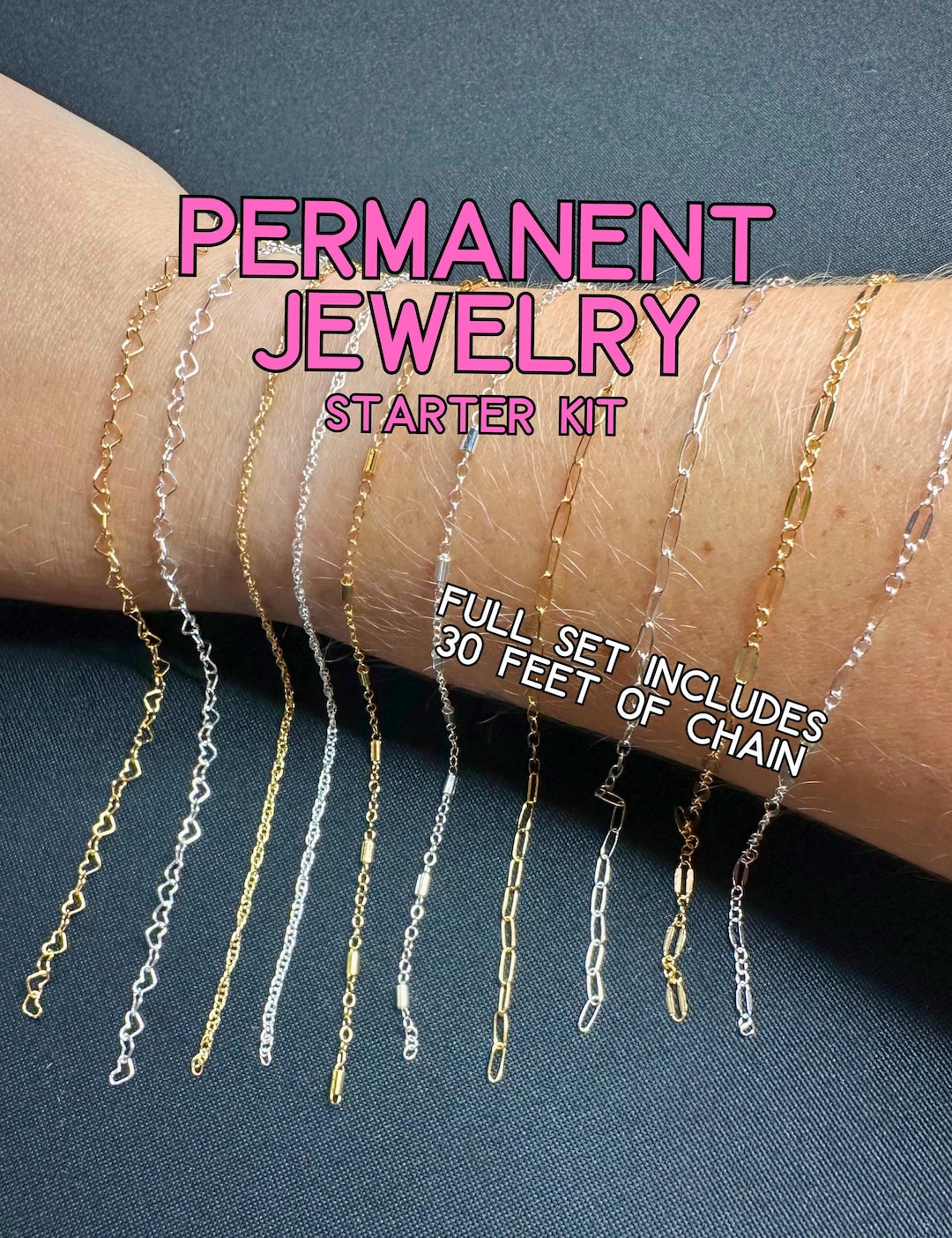 Permanent Jewelry Starter Kit Jewelry Chain Bundle Starter Chains ...