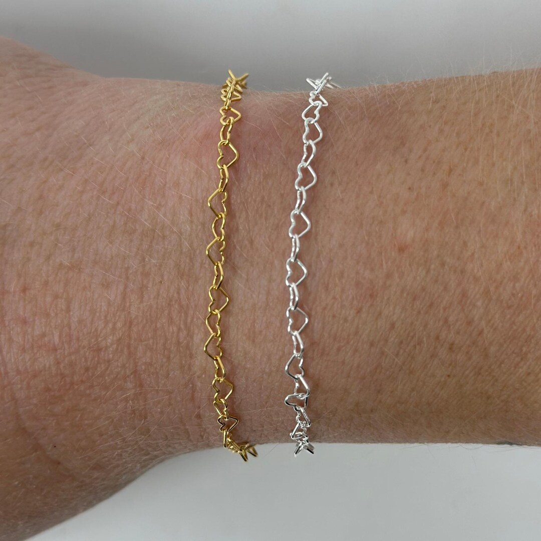 Gold Filled Heart Chain Wholesale Bubble Heart Cable Chain Permanent ...