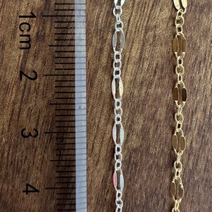Long and Short Dapped Sequin Chain Sterling Silver Chain Gold Filled ...