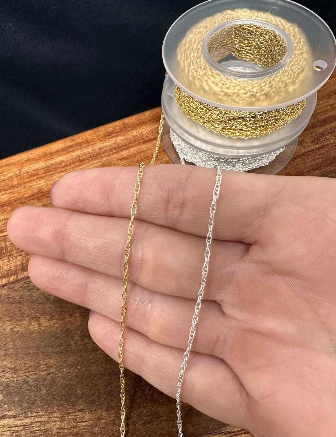 Gold Filled Rope Chain Double Cable Chain Sterling Silver Rope 1.4 Mm ...