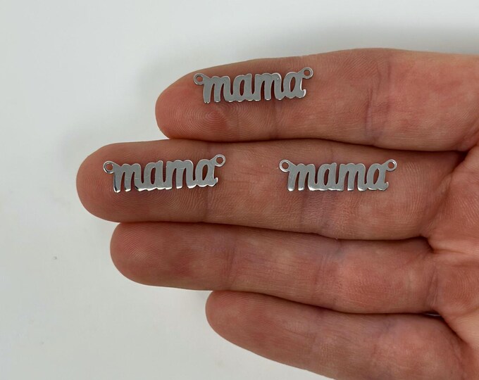 Mama Charm Sterling Silver Mom Connector Permanent Bracelet Mama Charm ...