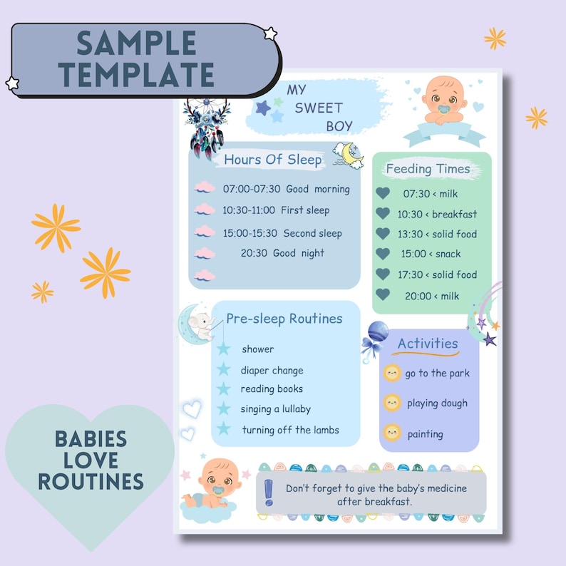 Baby Daily Log Tracker Newborn Diary Chart Feedings Log Doctor Visit ...