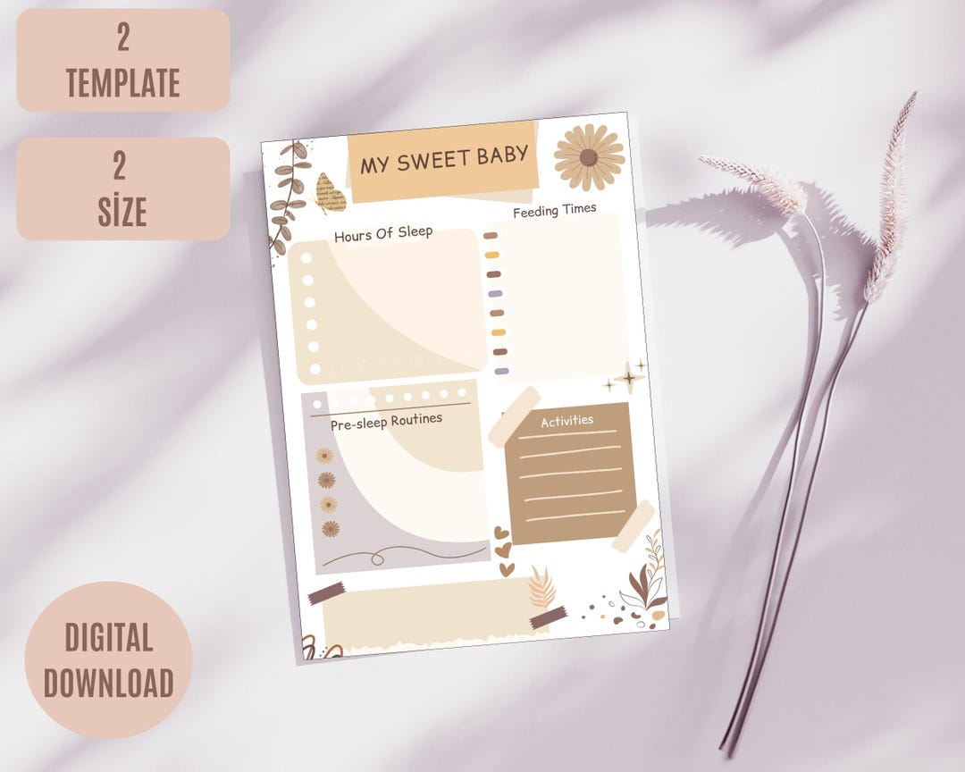 Printable, Routines,diary, Sleep Patterns, Feeding, Tracking, Baby's ...