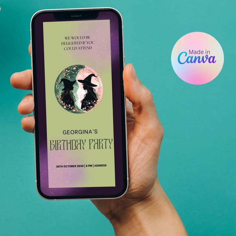 Wicked Inspired Birthday Invitation- Instant Download, Customizable ...