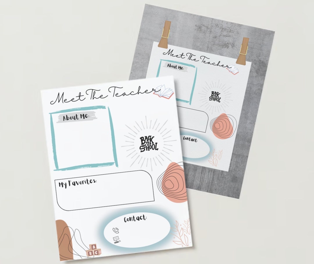 Editable and Printable Meet the Teacher Page, One Downloadable Sheet ...