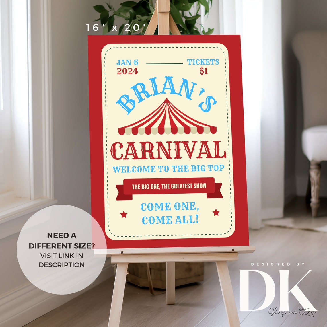 Carnival/circus Party Welcome Sign | Come One Come All | the Greatest ...