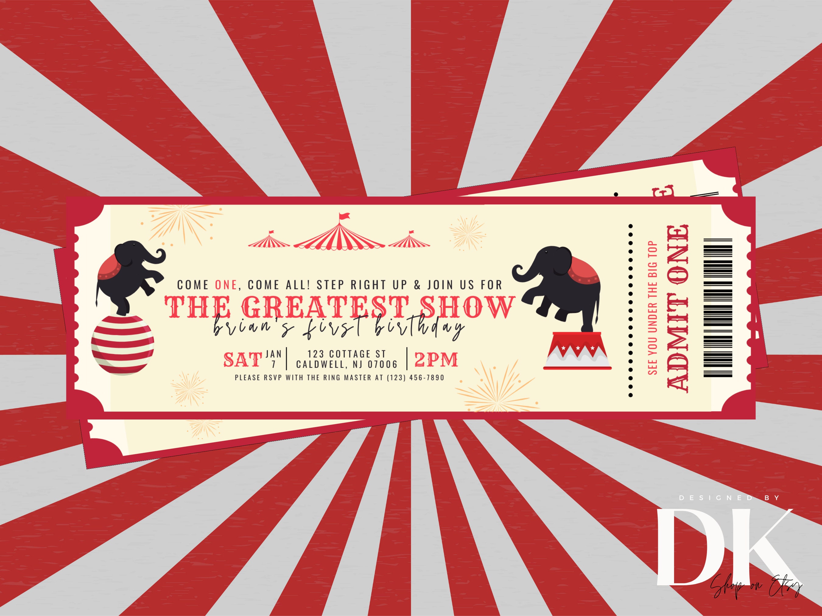 Carnival/circus Party Invitation | Come One Come All | the Greatest ...