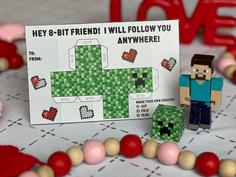 Minecraft Valentine - Etsy