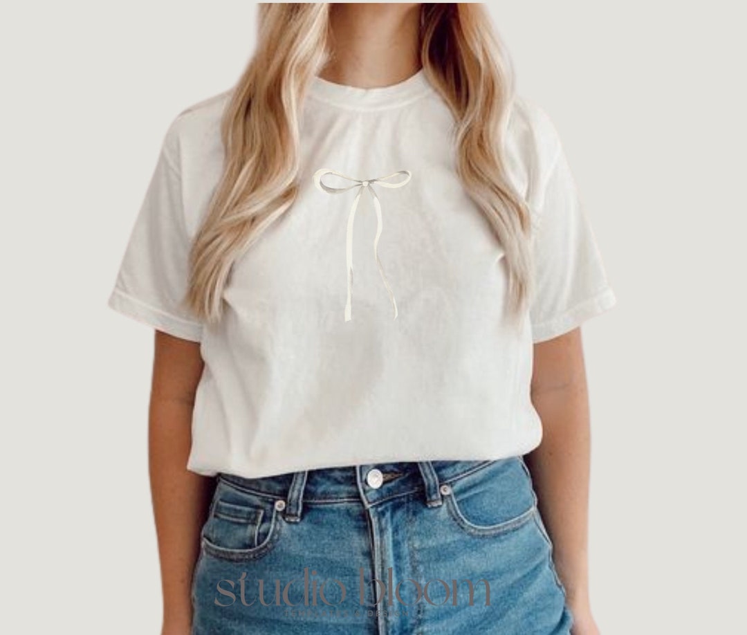 Coquette Aesthetic Pink Bow Custom Shirt Cute Coquette Top, Trendy Top ...