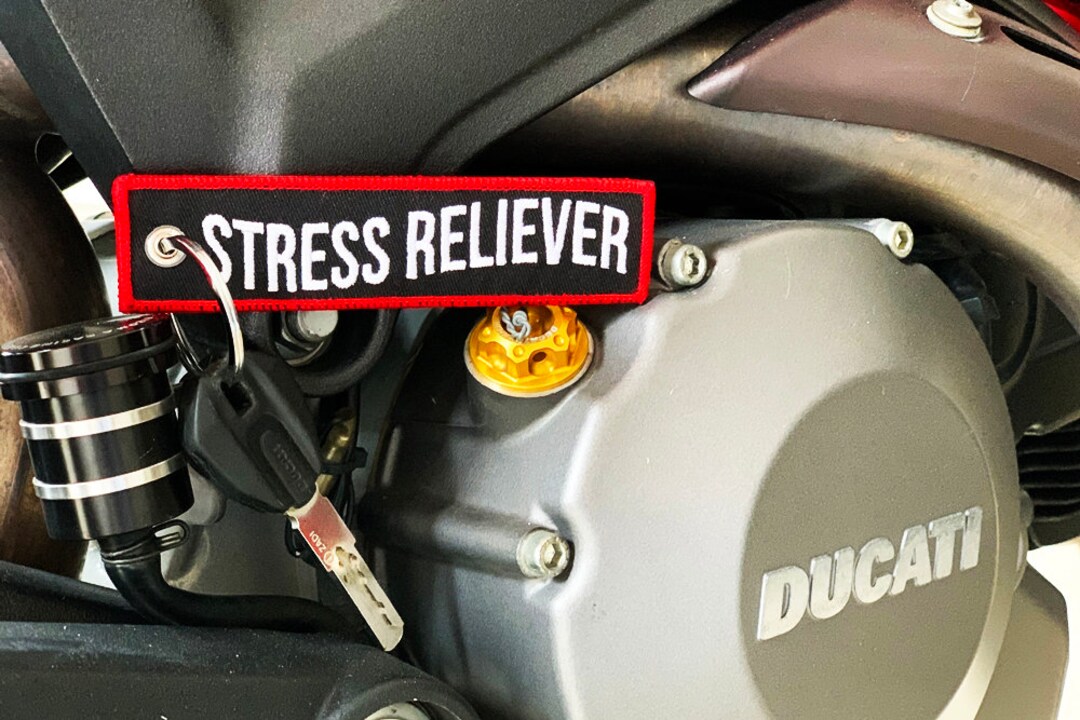 Stress Reliever Embroidered Fabric Key Tag Keychain for Him for Her ...