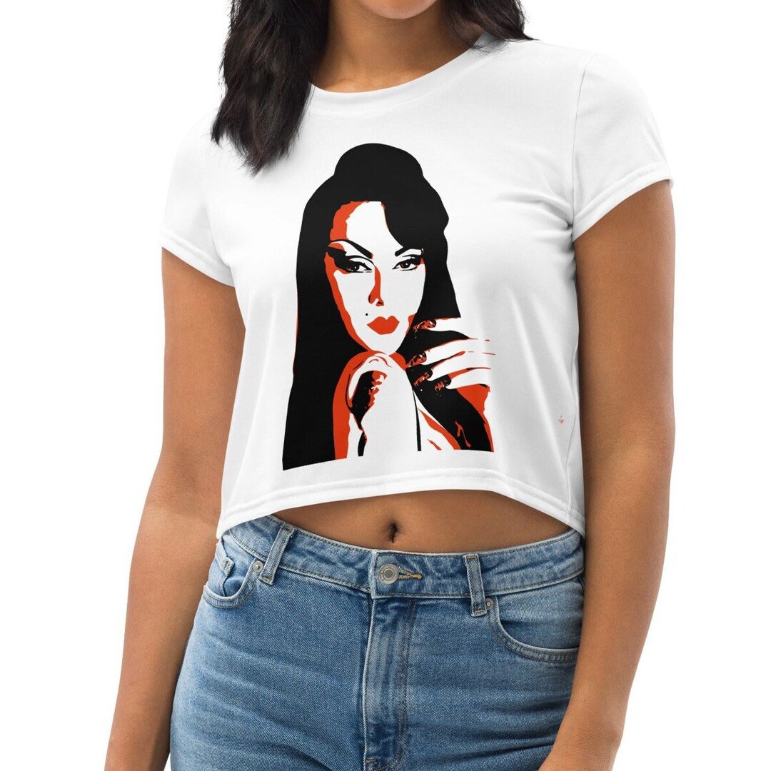 Violet Chachki Pinup Crop Top Tee Vintage Biker Girl Tableau Portrait ...