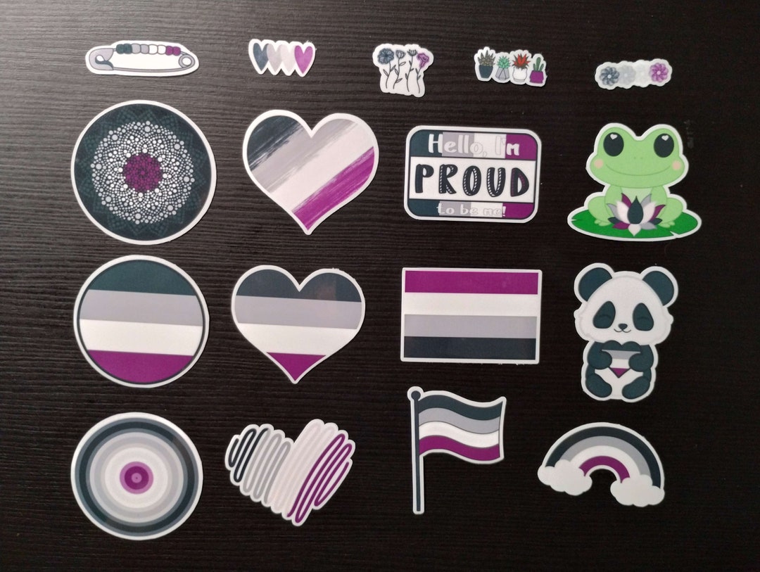 Asexual Flag Sticker Pack, 17 Pride Stickers, LGBT, Ace Flag - Etsy