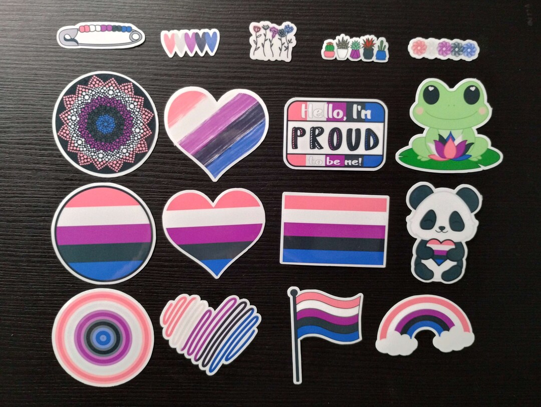 Genderfluid Flag Sticker Pack, 17 Pride Stickers, LGBT - Etsy