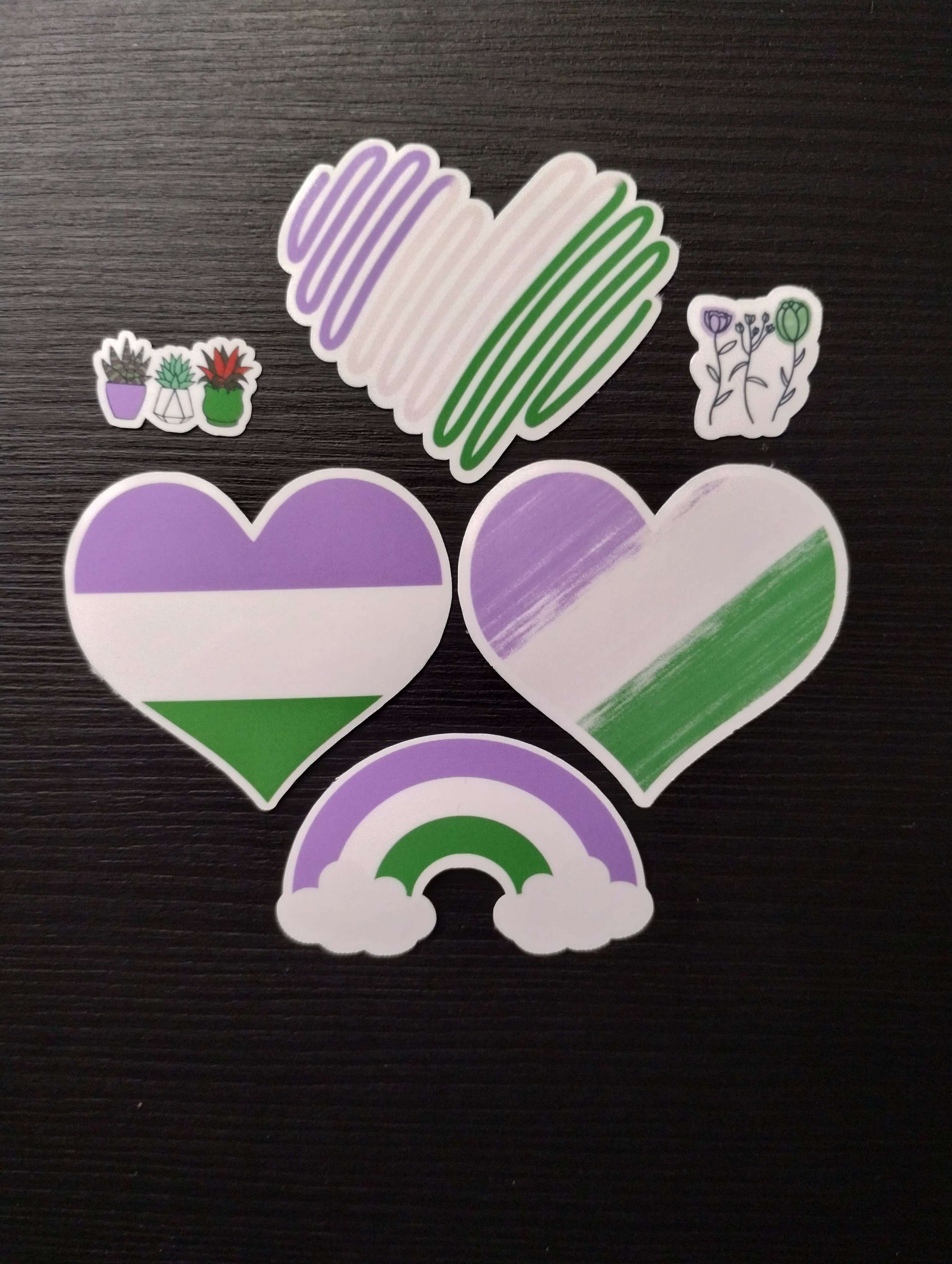 Genderqueer Flag Sticker Pack, 17 Pride Stickers, LGBT - Etsy