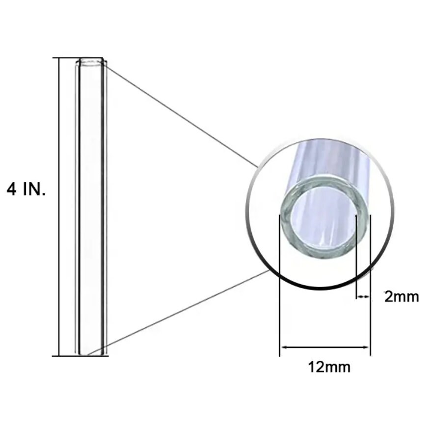 10 Pack - 4" Inch Borosilicate Pyrex Clear Glass Blowing Tube 12mm OD ...