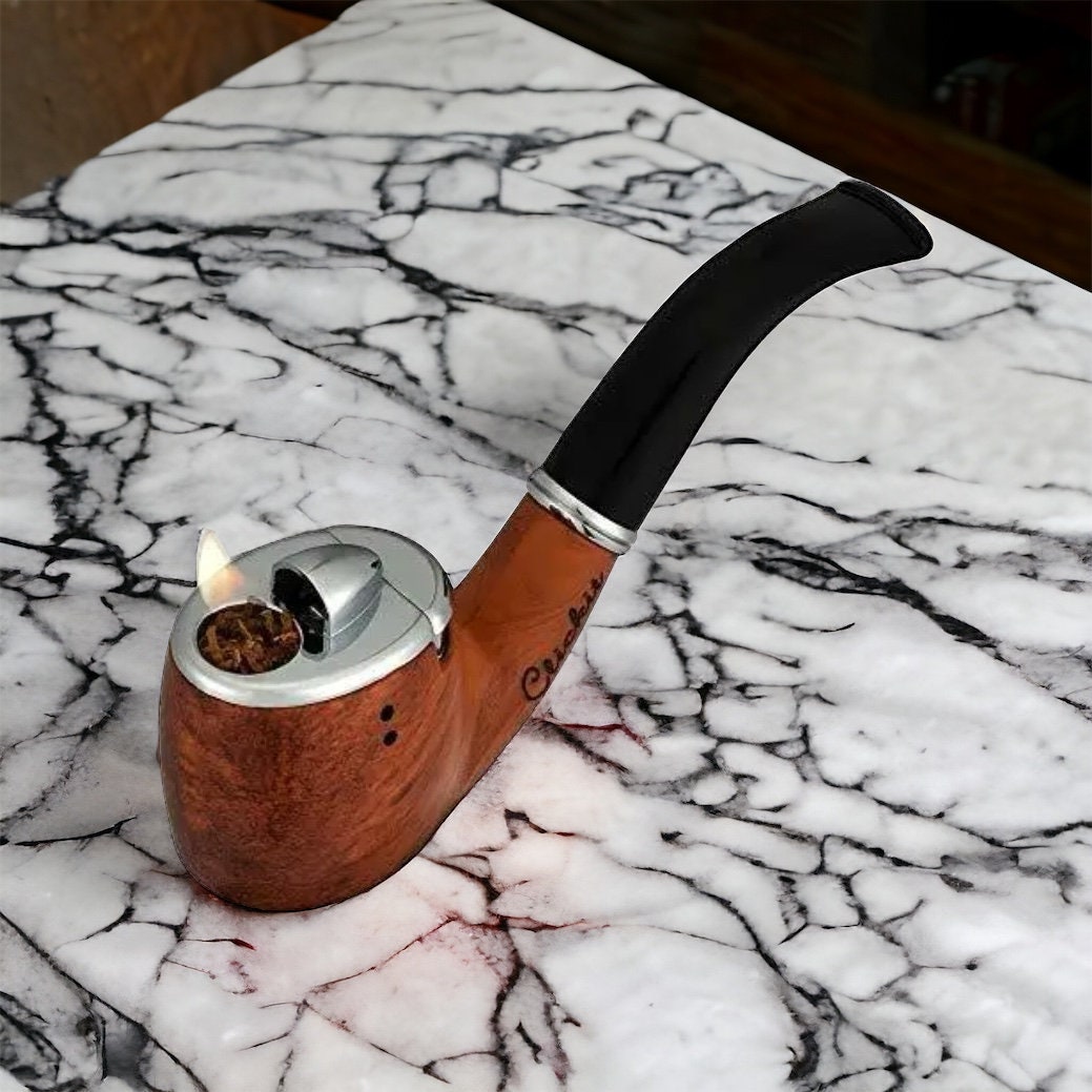Click It- Tobacco Pipe With Built in Lighter- Refillable - Lighter ...