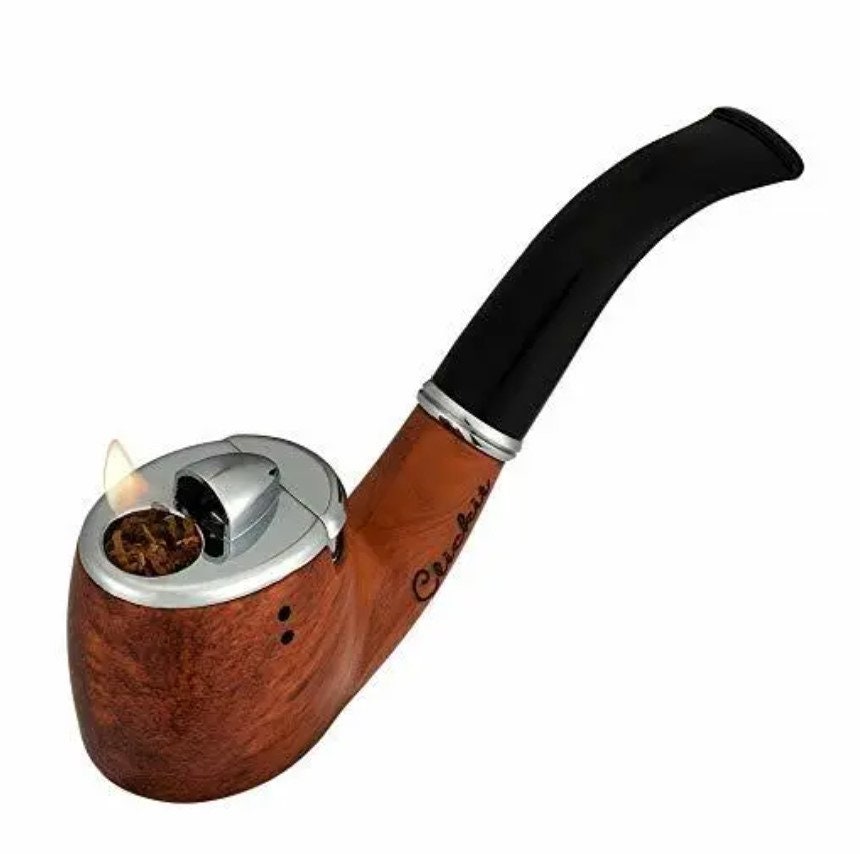 Click It Tobacco Pipe With Built in Lighter Refillable Lighter & Pipe ...