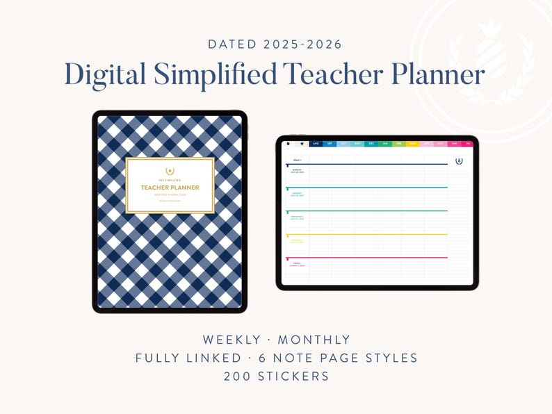 2025-2026 Digital Teacher Planner, Goodnotes Planner, School Planner ...
