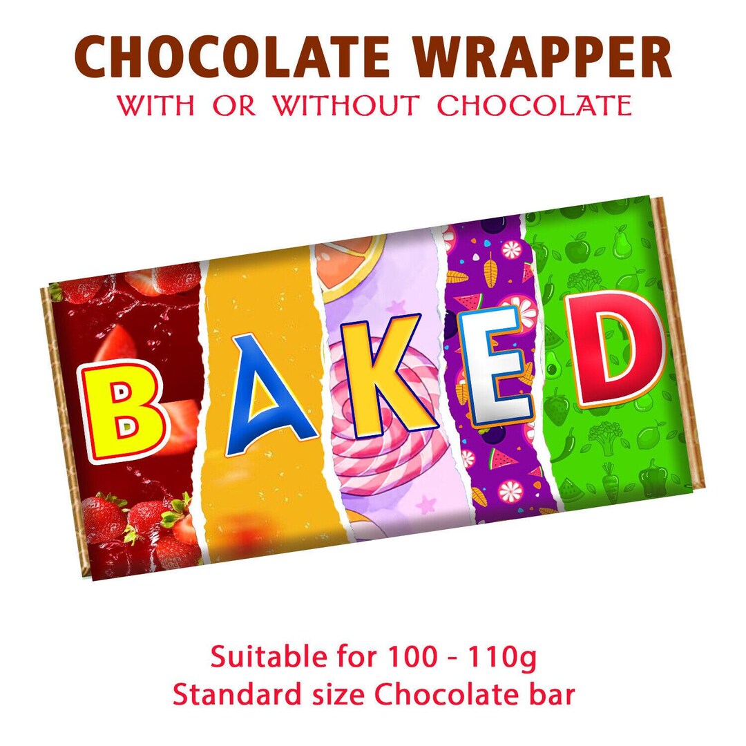 Baked Chocolate Bar Wrapper Novelty Cake Gift Christmas Birthday ...
