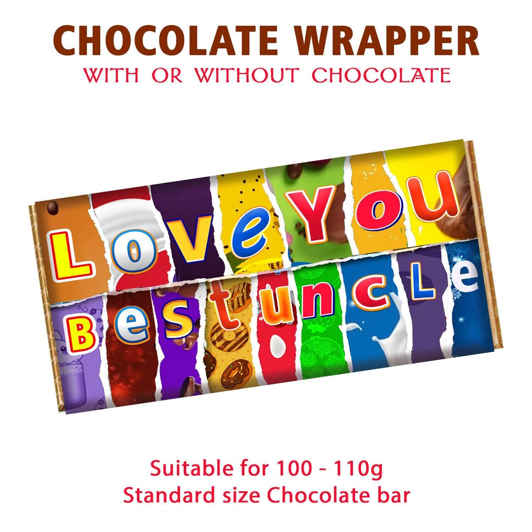 Love You Best Uncle Chocolate Bar Wrapper Novelty Valentines Birthday ...