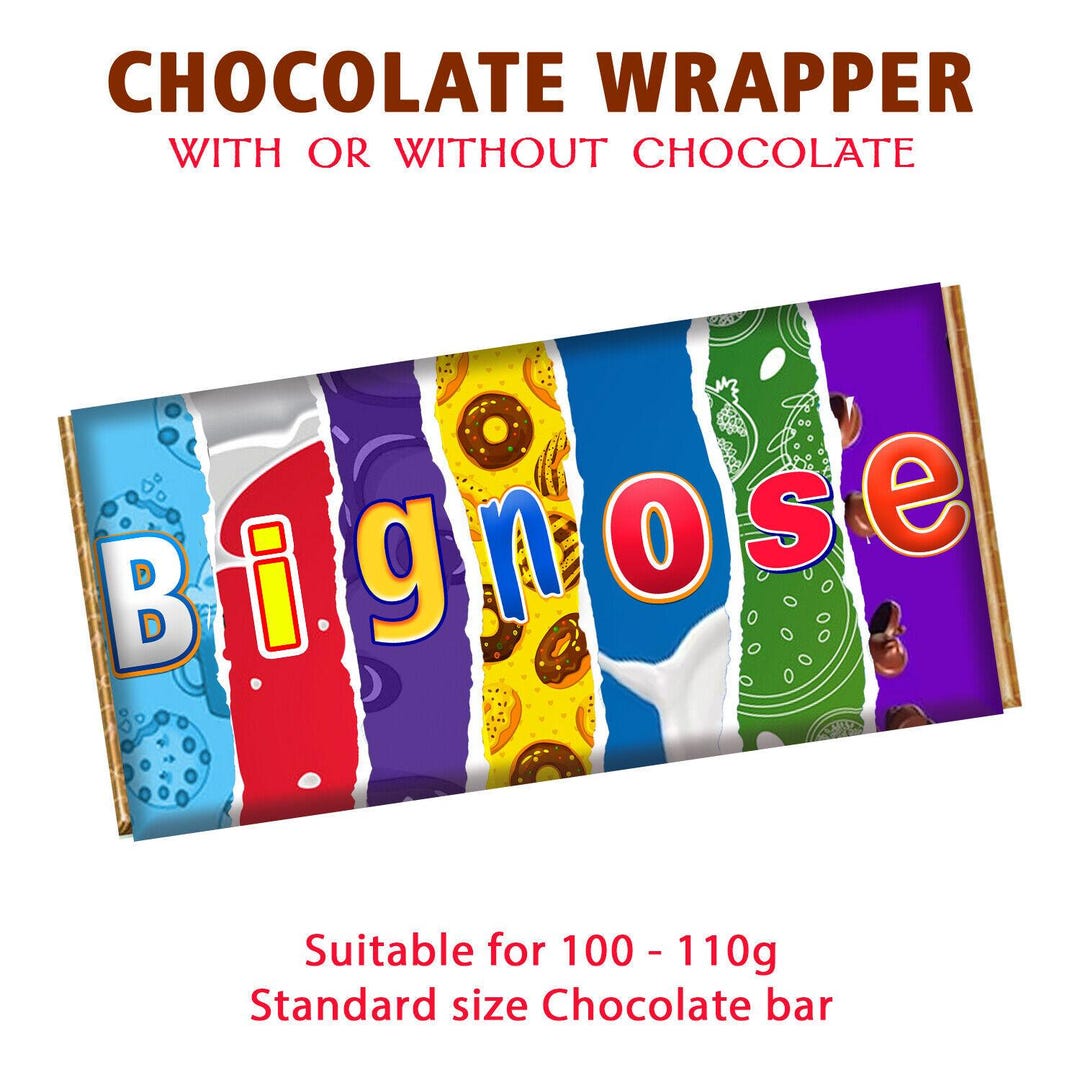Bignose Chocolate Bar Wrapper Novelty Joke Funny Gift Birthday ...