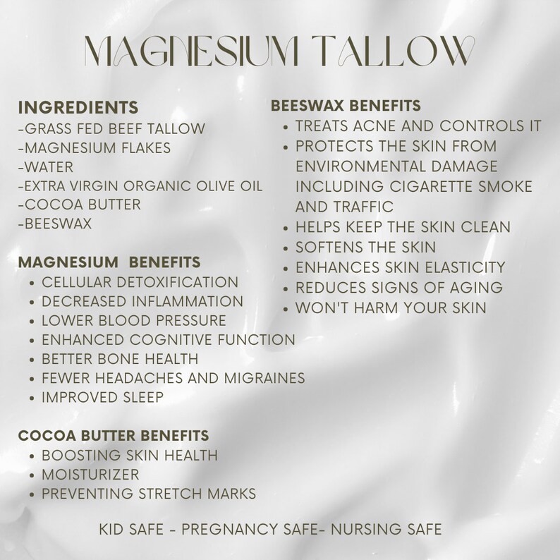 Magnesium Whipped Tallow Balm - Etsy