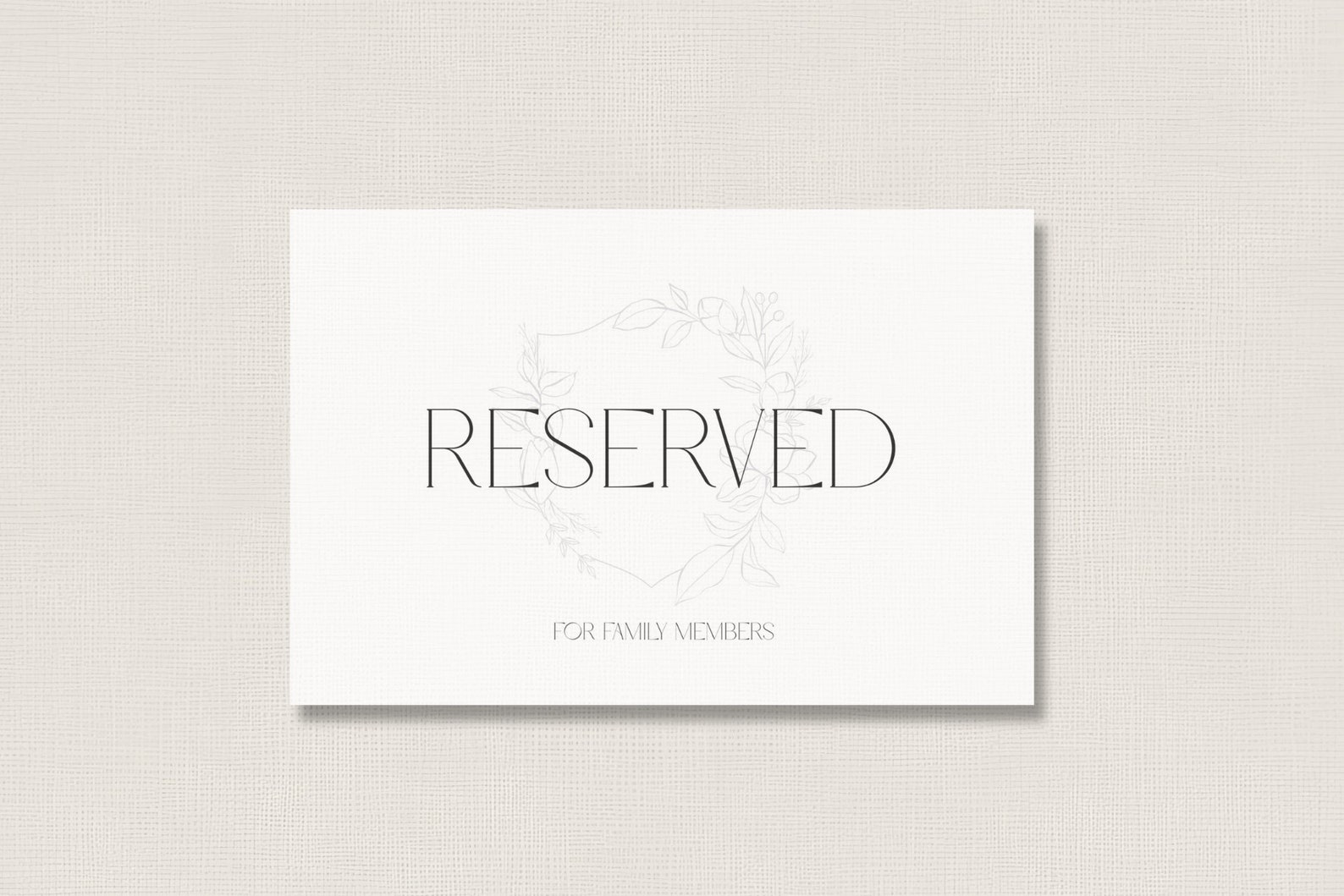 Reserved Sign Wedding Ceremony | Floral Crest - Timeless Modern Wedding ...