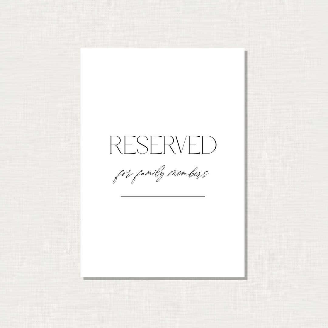 Wedding Reserved Sign | Reserved Sign for Wedding Ceremony | Modern ...