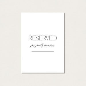 Wedding Reserved Sign | Reserved Sign for Wedding Ceremony | Modern ...