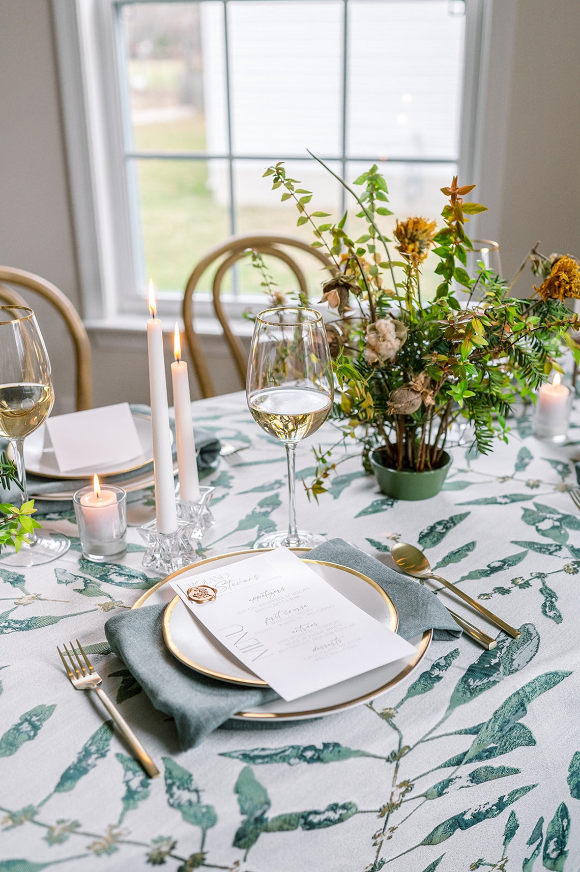 Modern Minimal Menu Card for Place Setting Wedding Template Elegant ...