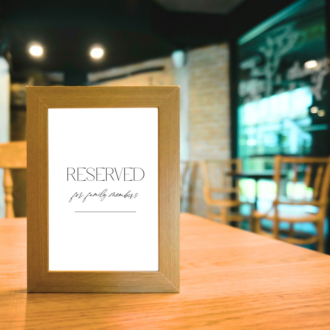 Reserved Sign Template | Modern Script Design | DIY Printable - Etsy