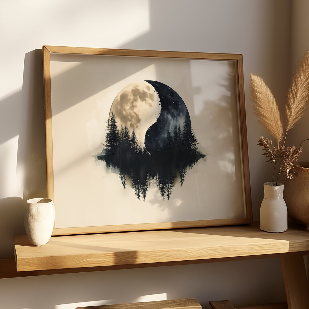 Printable Yin and Yang Wall Art Decor, Modern Yin Yang Art, Yin Yang ...