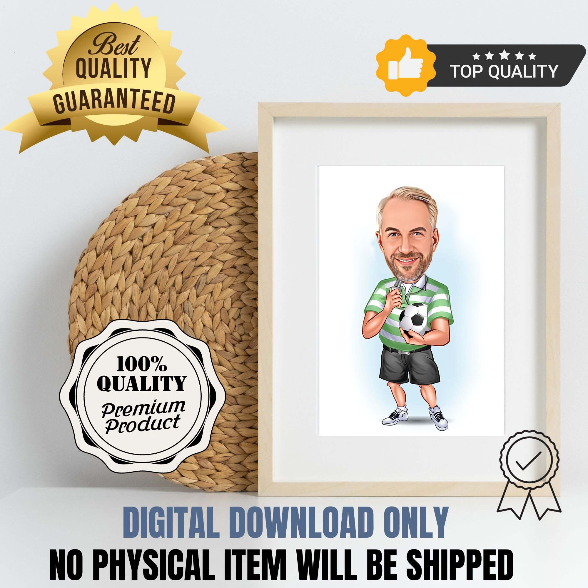 Custom Football Coach Caricature Figurine Gift, Coach Gifts From Photo ...