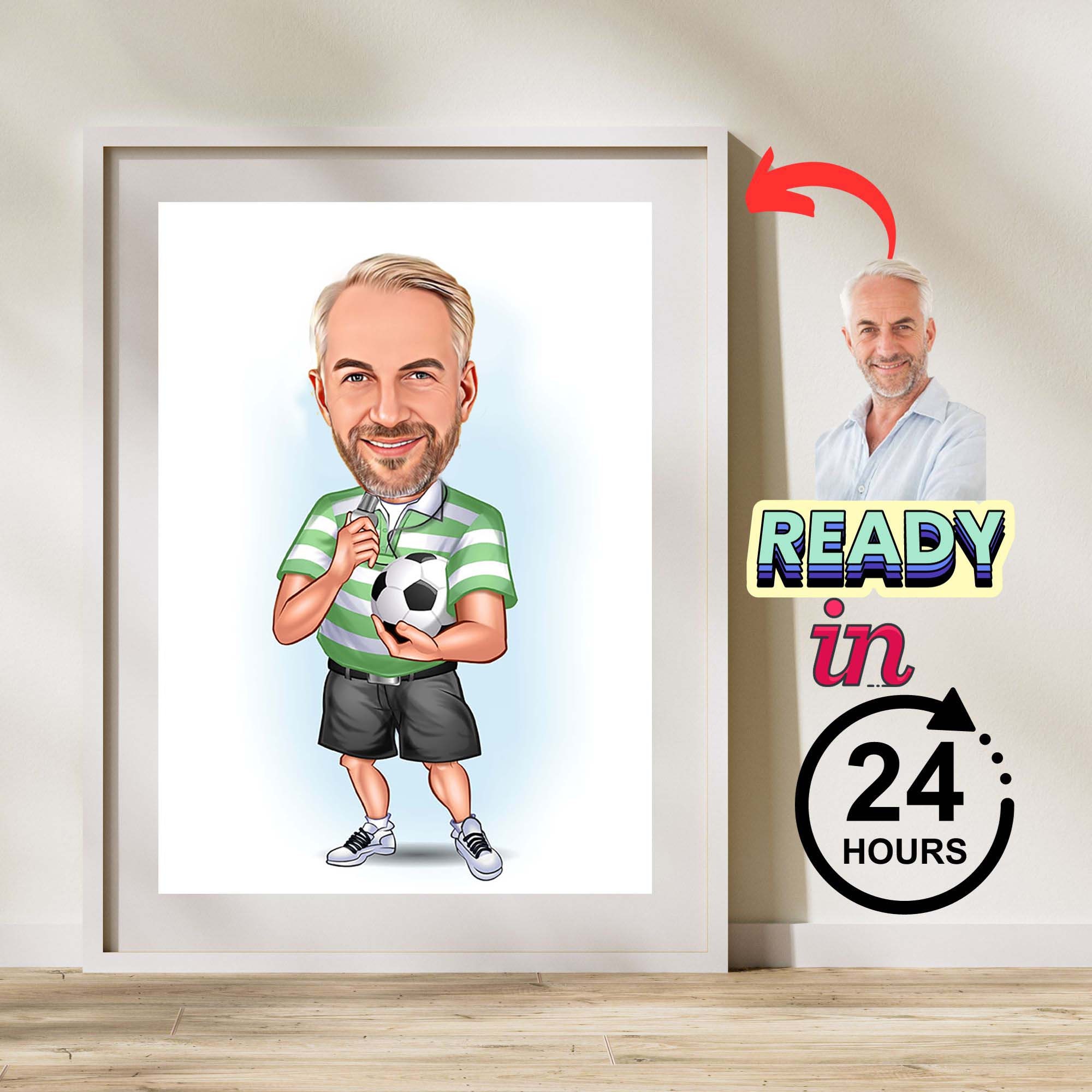 Custom Football Coach Caricature Figurine Gift, Coach Gifts From Photo ...