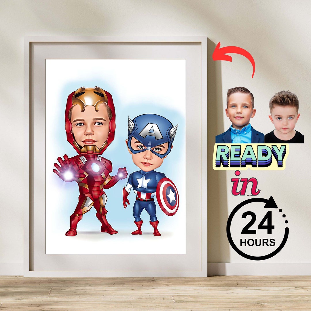 Get Your Own Superhero Portrait From Your Photo,superhero Caricature ...