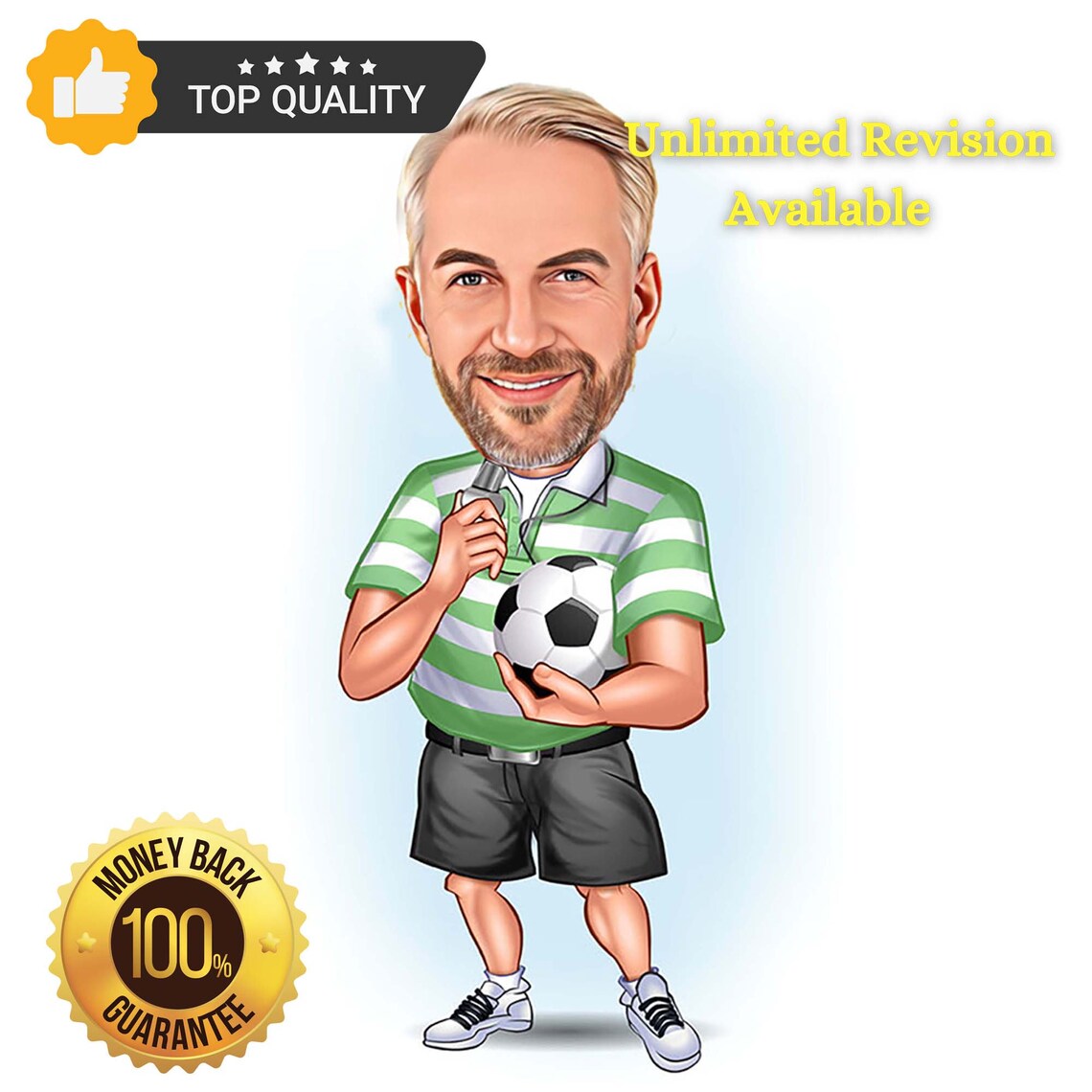 Custom Football Coach Caricature Figurine Gift, Coach Gifts From Photo ...