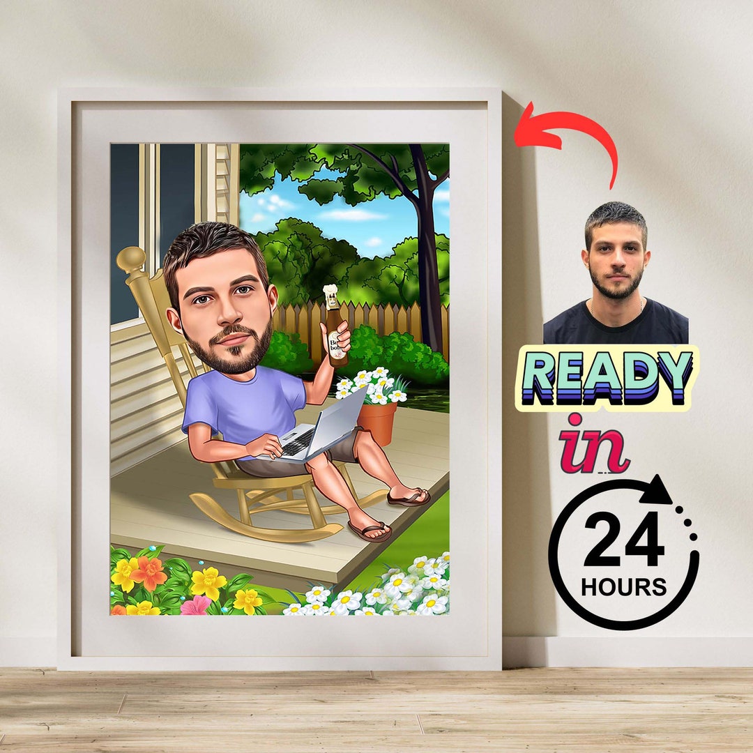 Custom Retirement Cartoon Portrait, Retirement Caricature, Retirement ...