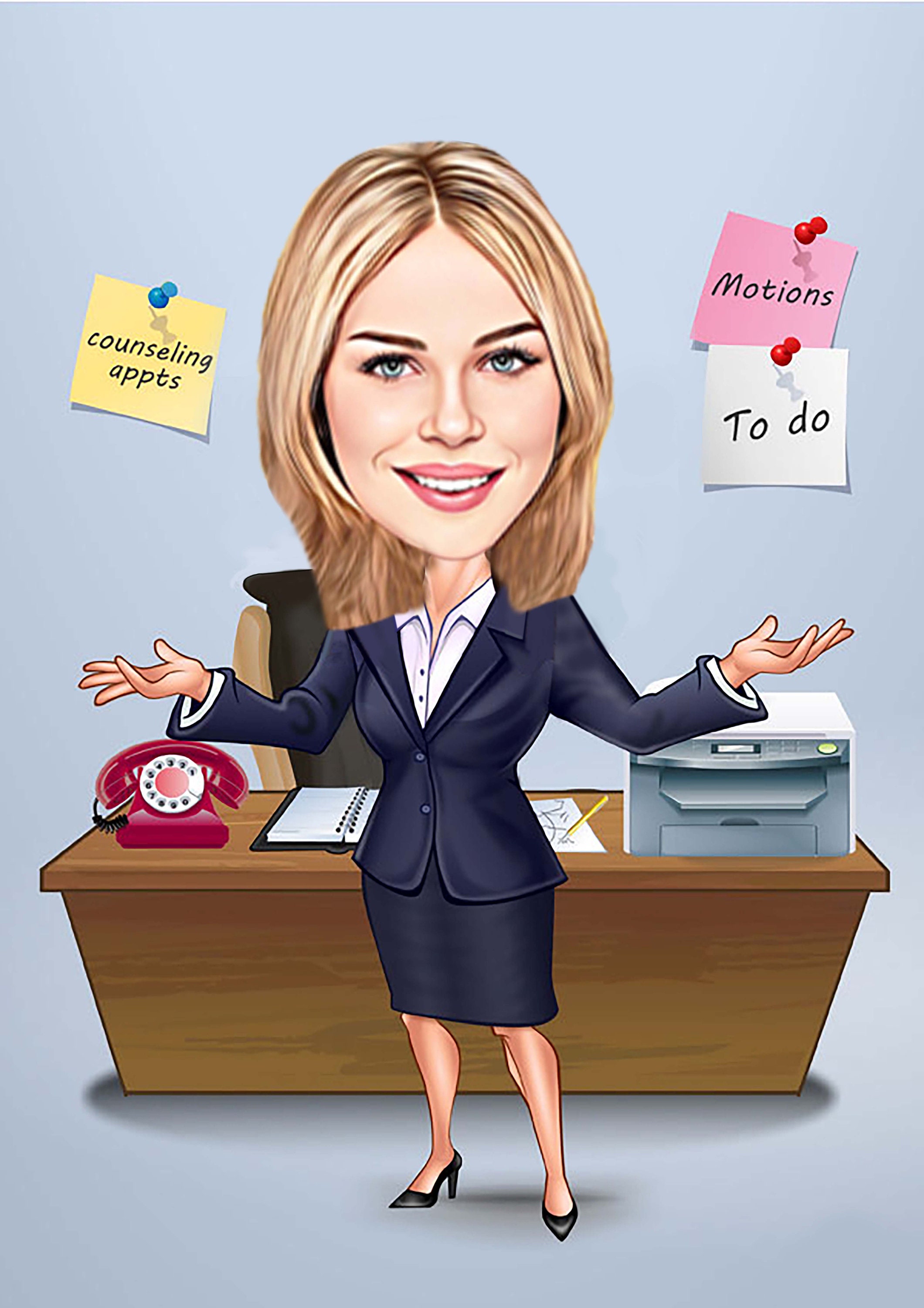 Custom Female Boss Cartoon Portrait, Boss Portrait, Gifts for Boss, Boss Caricature, Boss Lady ...