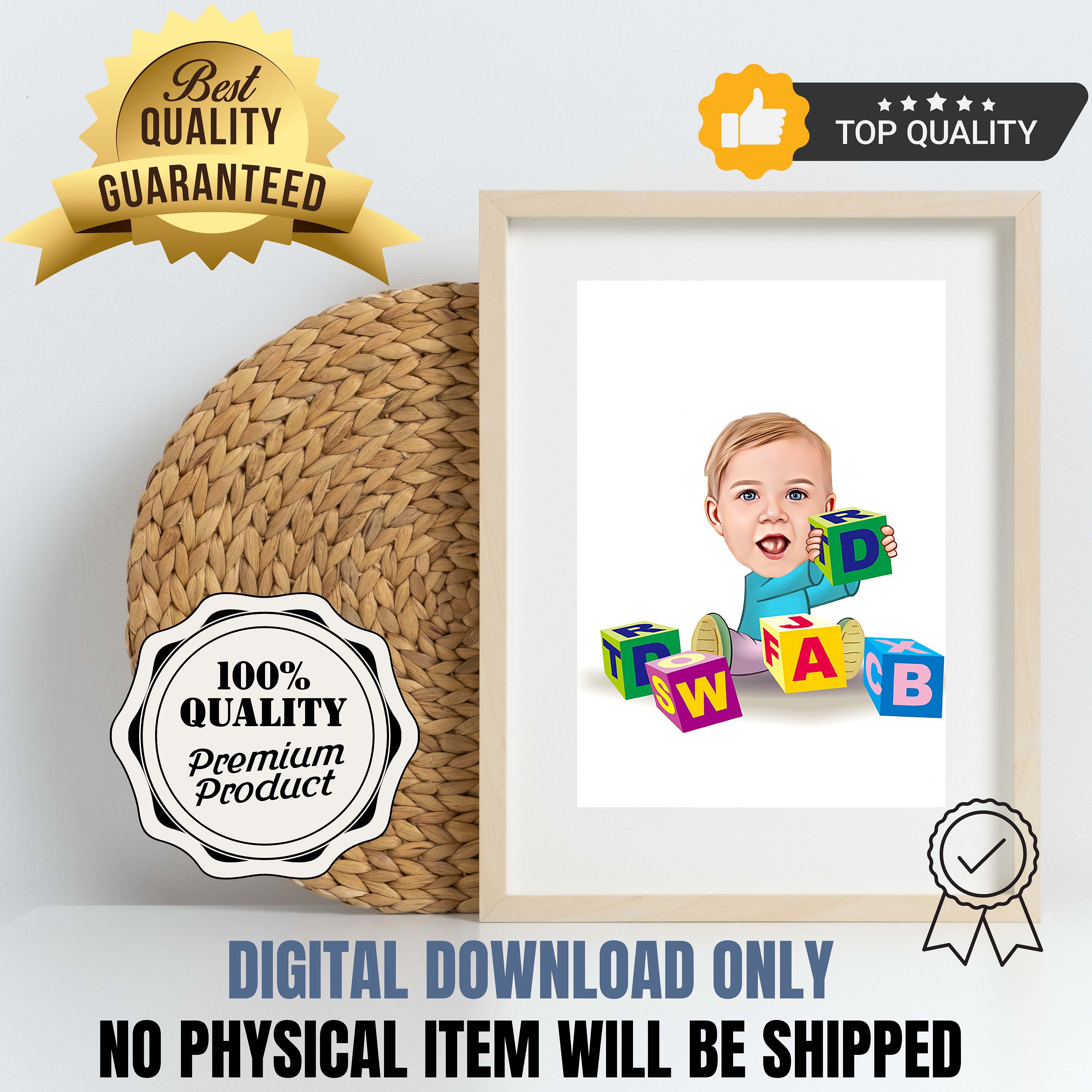 Kid Caricature From Photos, Custom Baby Cartoon Portrait, Child ...