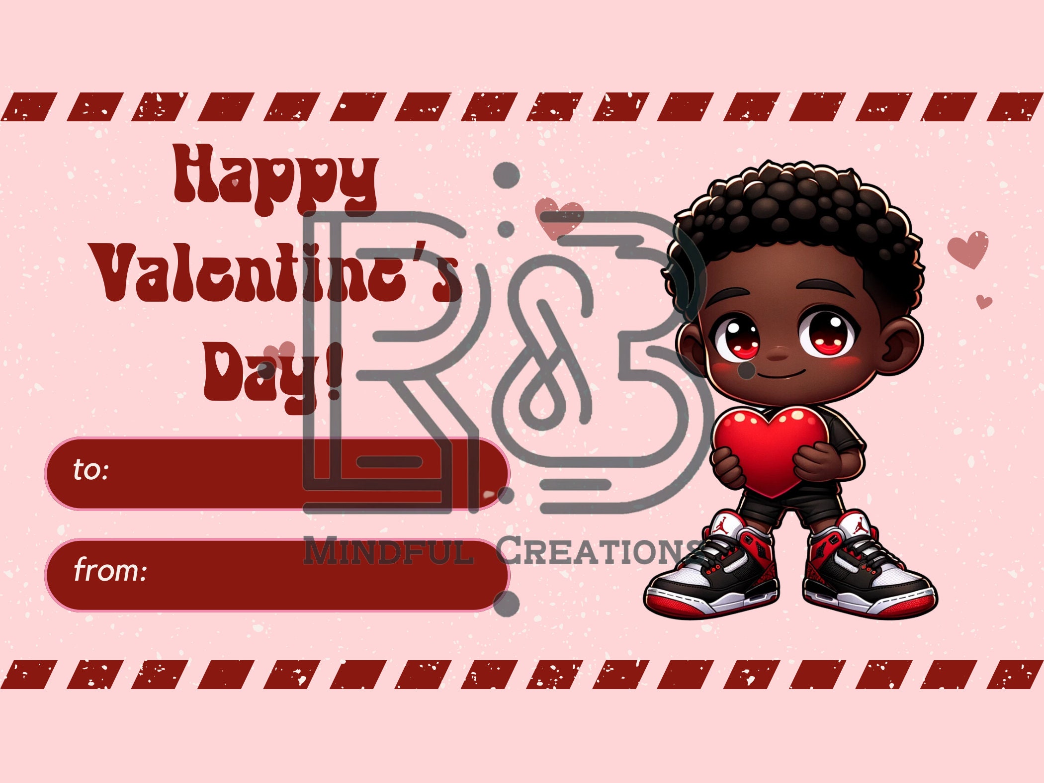 African American Kids Valentines Cards / Black Boy Printable Valentine ...