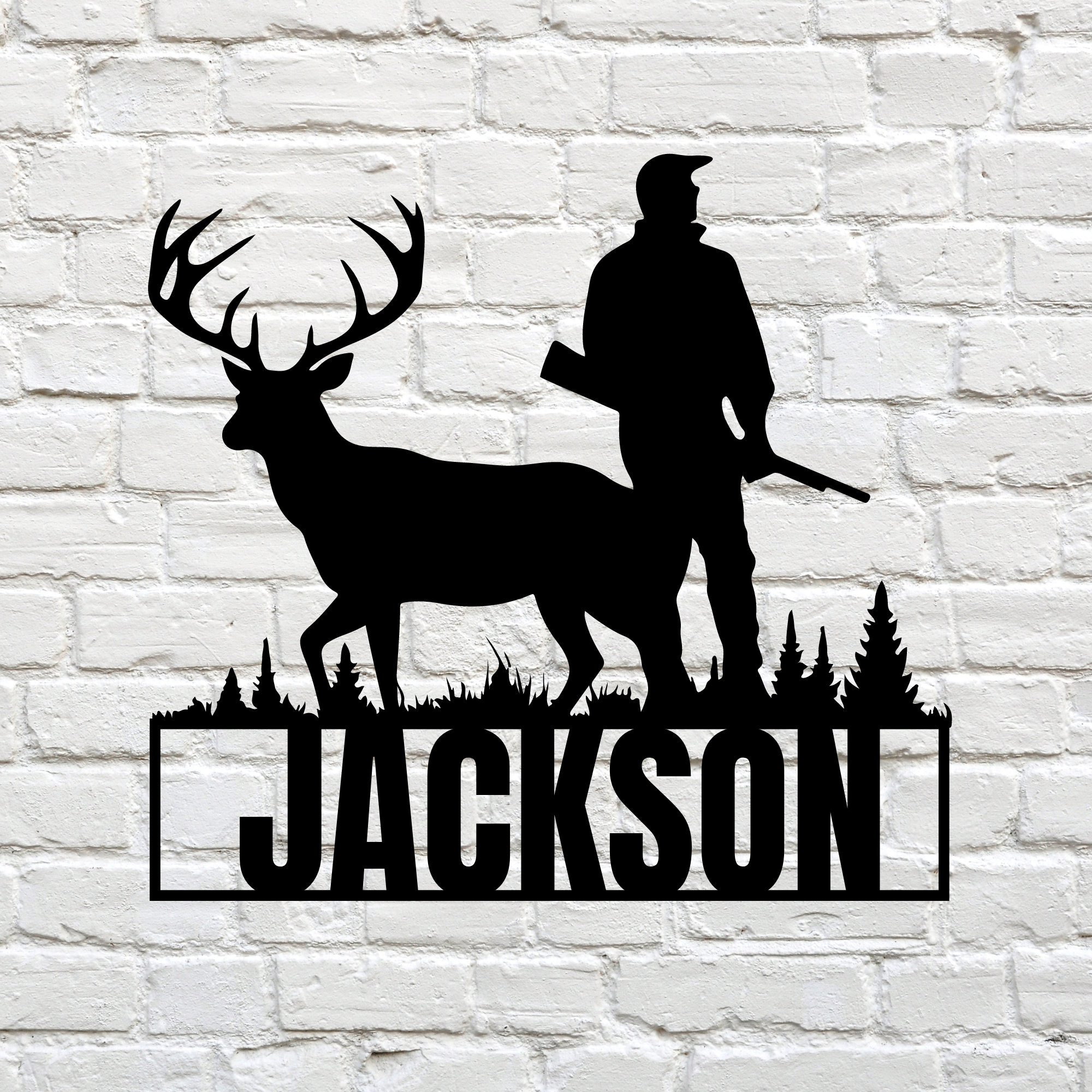 Personalized Deer Hunter Room Sign Rustic Metal Decor for Hunting ...