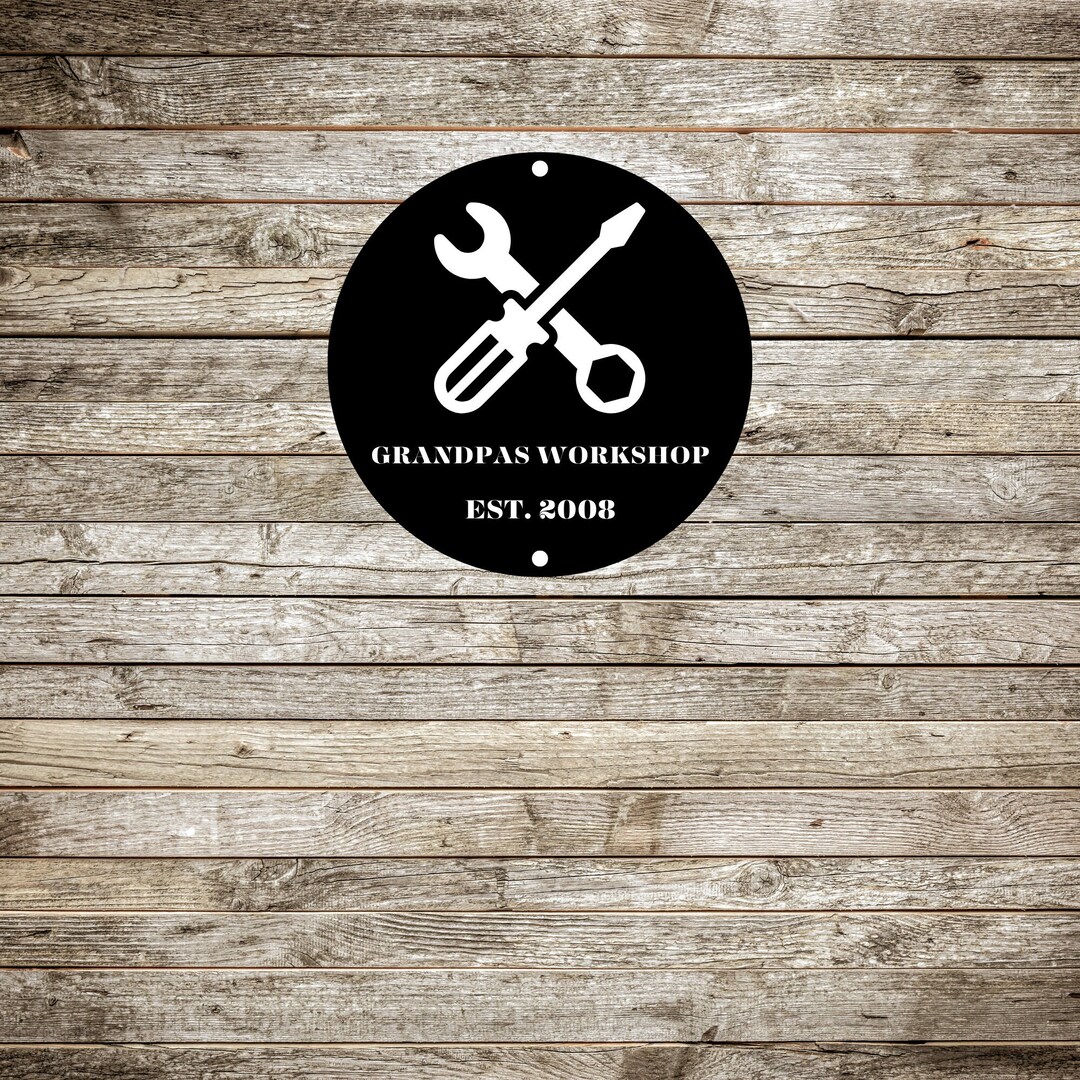 Custom Metal Workshop Sign Personalized Garage Gift - Etsy