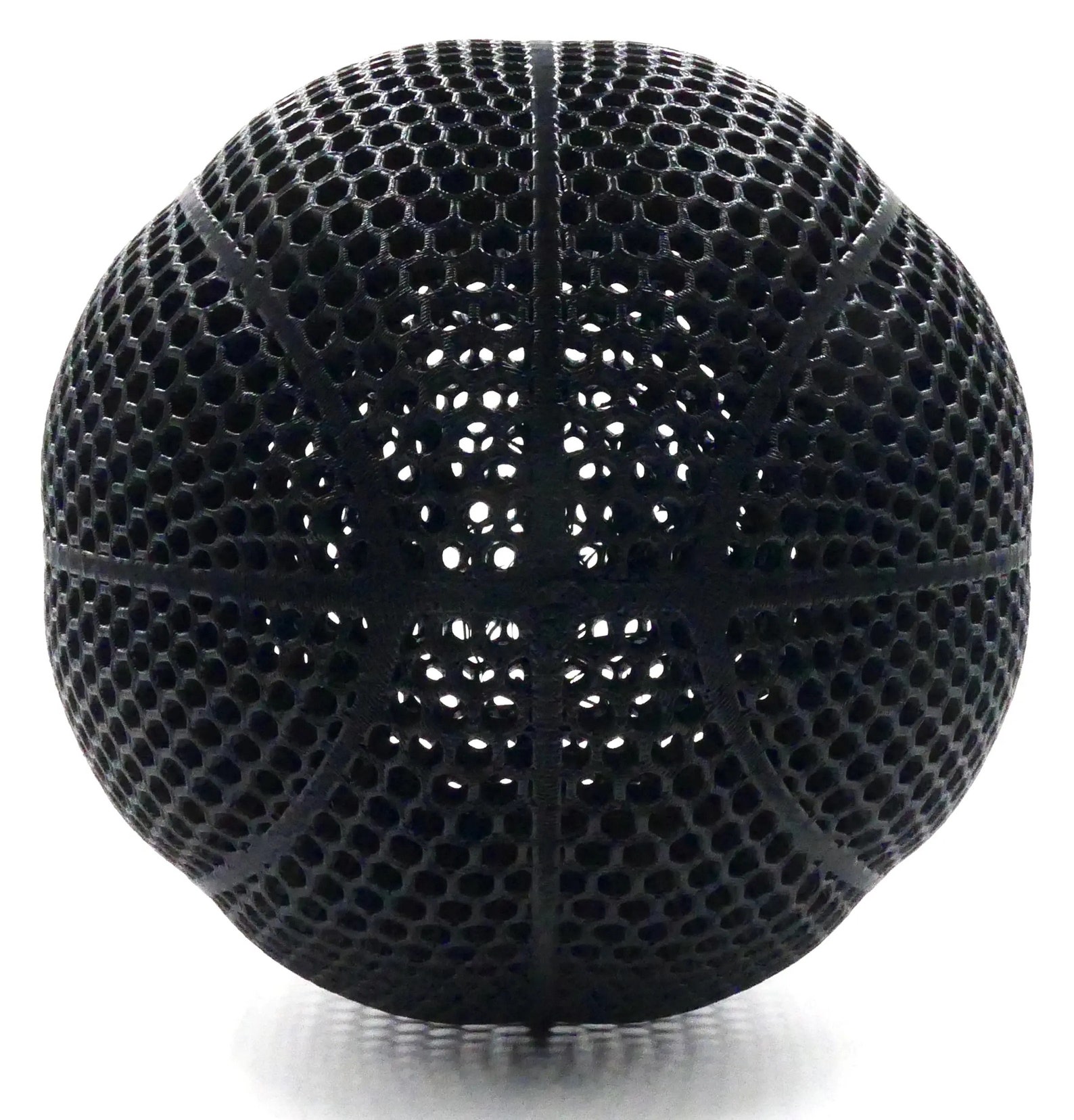 Quiet Bounce 3D Printed Airless Basketball - Size 7 Honeycomb Design ...